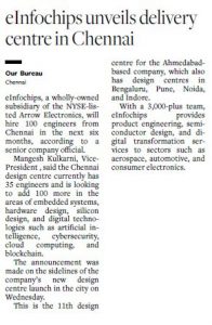 eInfochips opens a new design center in Chennai - eInfochips
